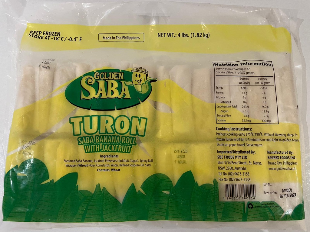 Golden Saba Banana Turon with Jackfruit 1.82kg | Filo Grocer